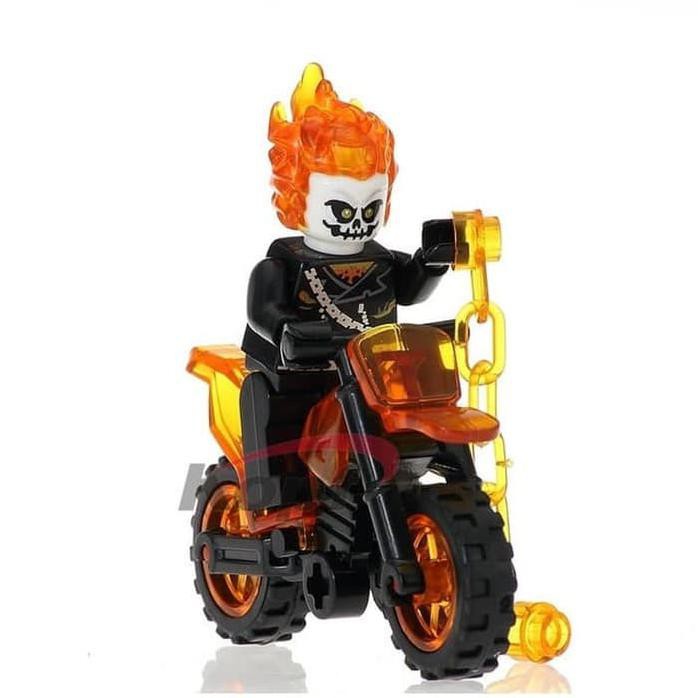 Jual MARVEL GHOST RIDER JOHNNY BLAZE +MOTOR MINIFIG MINIFIGURE LEGO ...