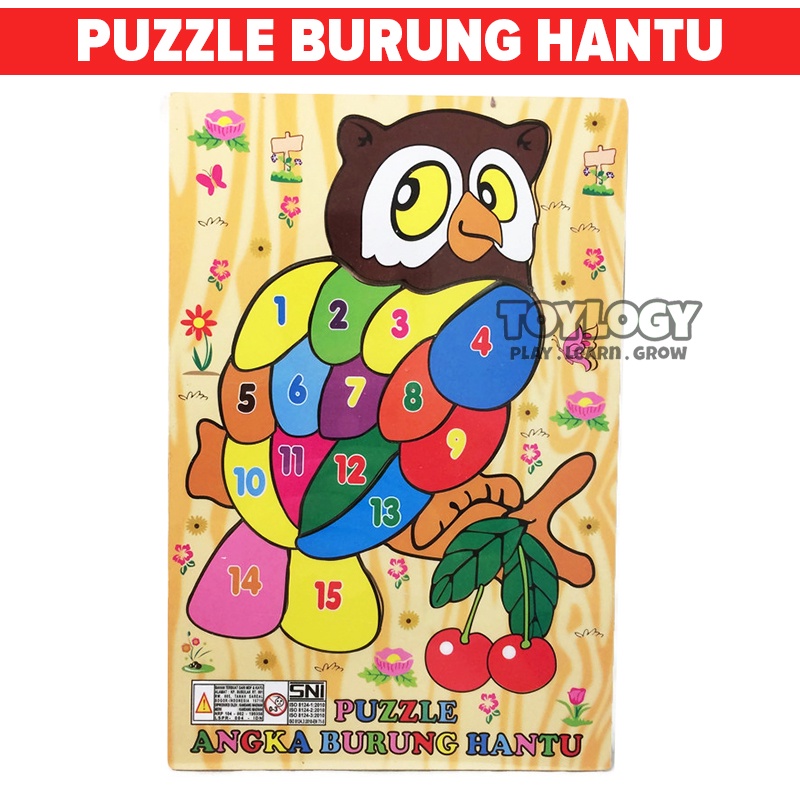 Jual Puzzle Kayu Burung Hantu Angka 1-15 ( Puzzle Owl Number Wooden Toy ...