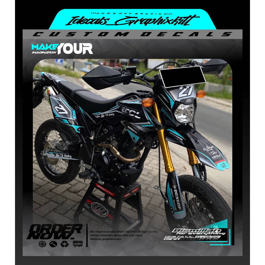 Jual 00302 sticker decals fullbody kawasaki dtracker tema garis simpel ...