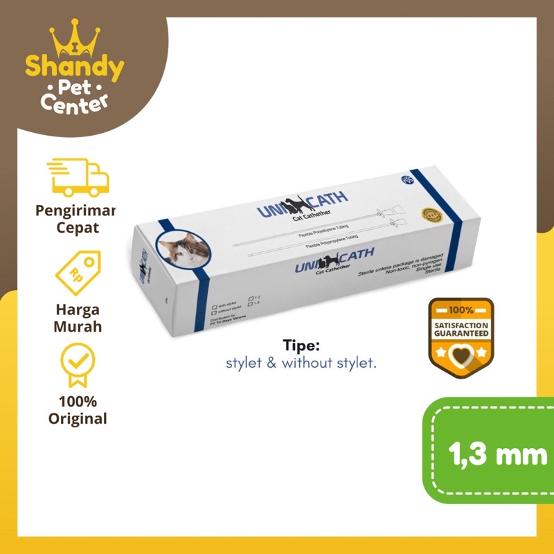 Jual UNICATH CATHETER KUCING DENGAN STYLET DAN NON STYLET 1,3 MM ...