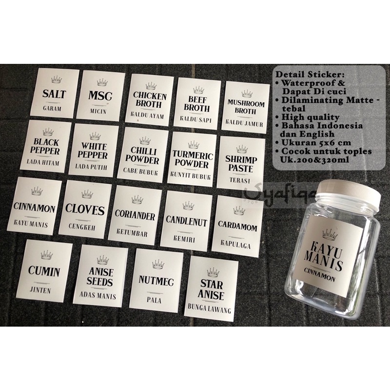 Jual stiker label bumbu dapur ( english ) | Shopee Indonesia