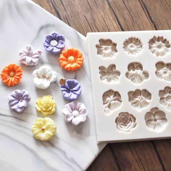 Jual 11 Flower Bunga Silicone Mould Mold Cetakan Fondant Cake Kue ...