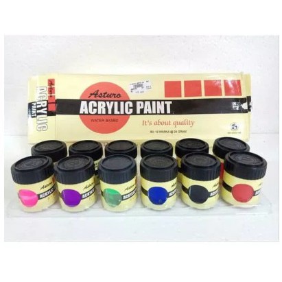 Jual Cat Akrilik / Acrylic Paint Asturo Set 12 Warna | Shopee Indonesia