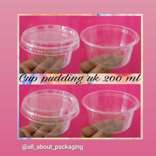 Jual Cup pudding puyo 200ml / cup puding uk 200 ml / tempat puding ...
