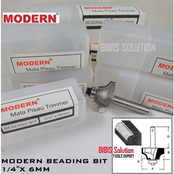 Jual Mata Profil Trimmer Router Beading Bit 6 mm Mata Propil Lis ...