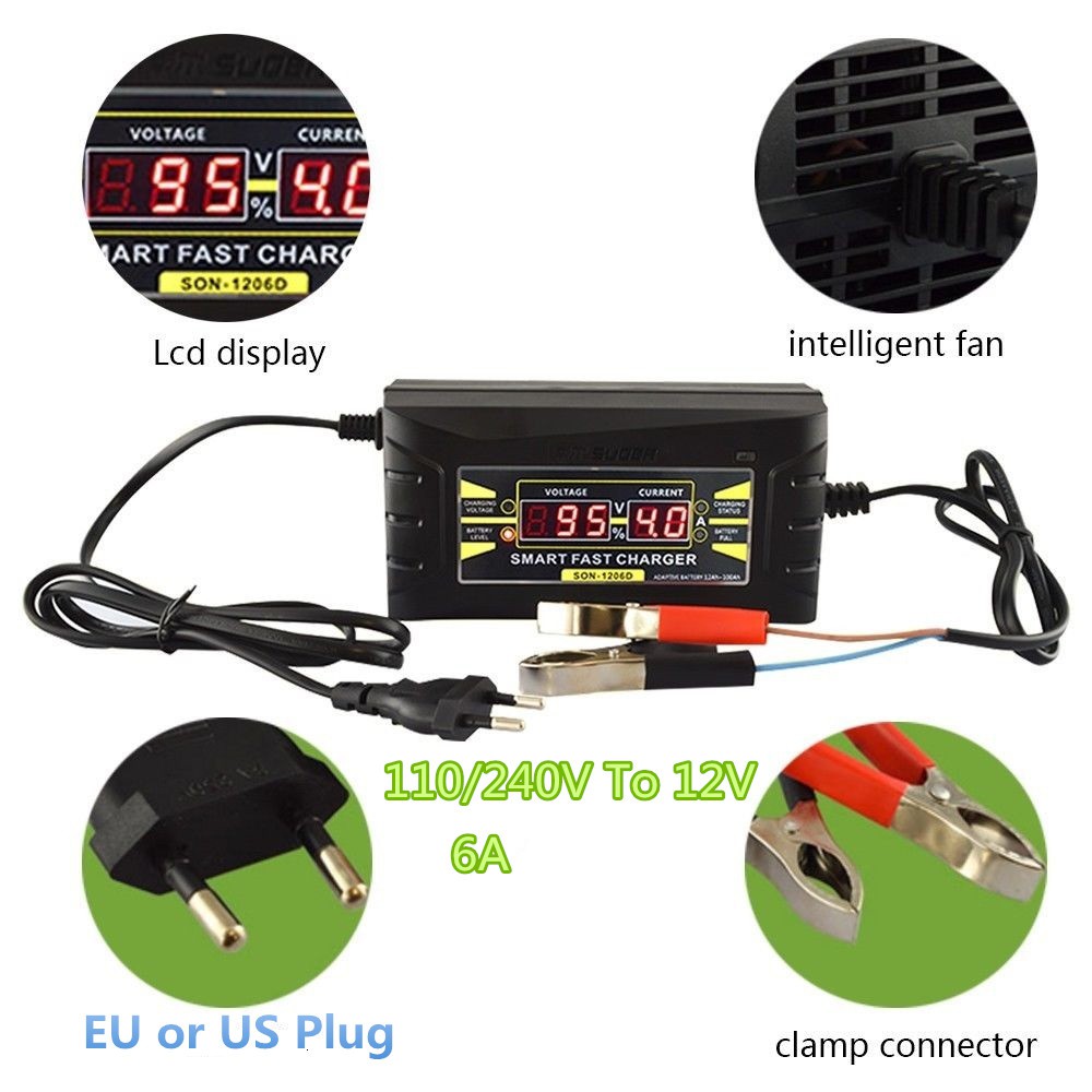 Jual Charger Aki Mobil Wet Dry Lead Acid Digital Smart Battery Charger ...