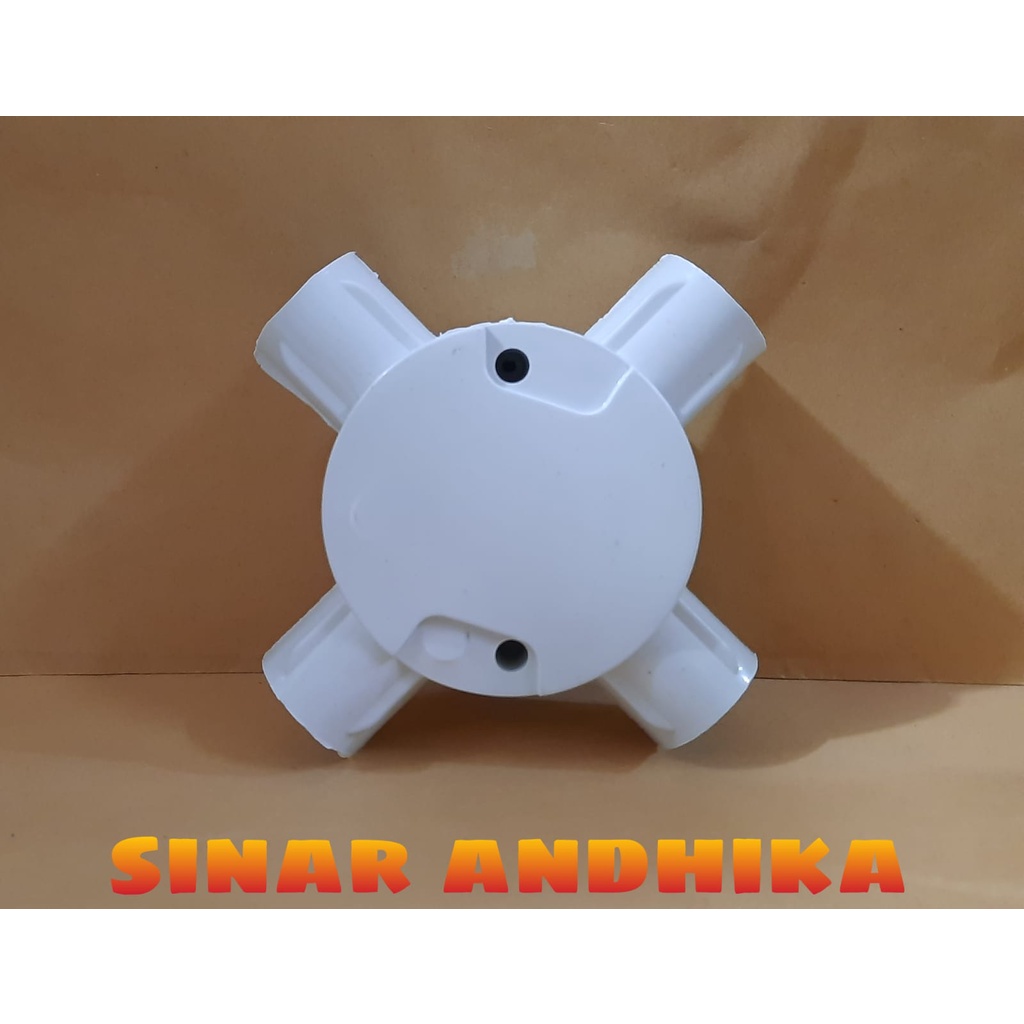 Jual T-DUS / TEE DUS PUTIH 4 CABANG UNTUK PIPA LISTRIK | Shopee Indonesia