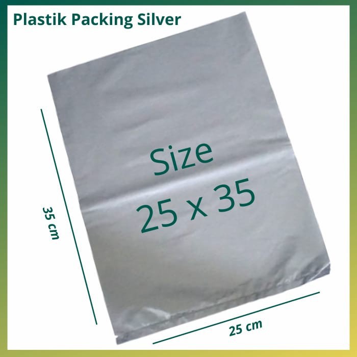 Jual plastik packing HD silver ukuran lebar25xtinggi 35 ,tanpa plong ...
