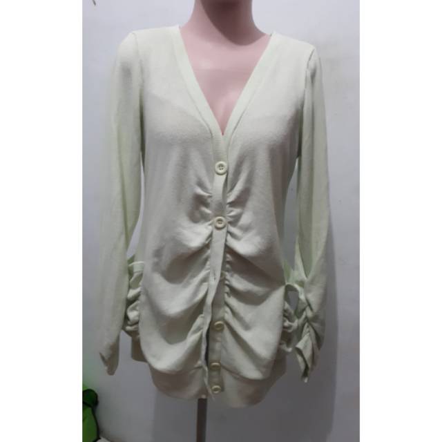 Jual CARDIGAN RAJUT CEWEK HIJAU PUPUS BEKAS REAL PICTURE | Shopee Indonesia
