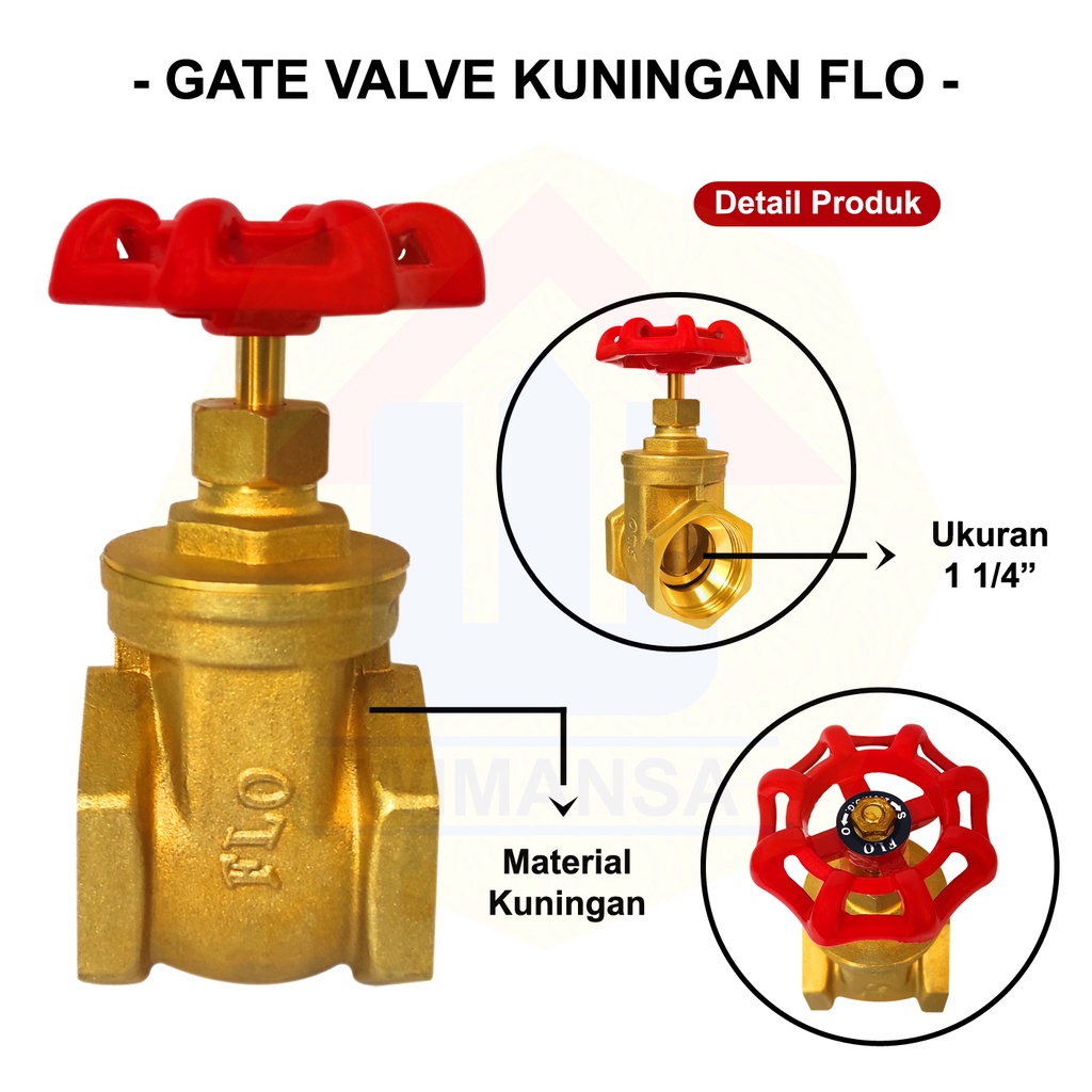 Jual GATE VALVE KUNINGAN FLO 1 1/4 INCH - STOP KRAN | Shopee Indonesia