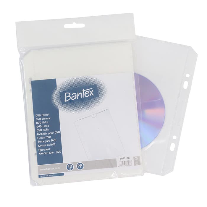 Jual Bantex insert DVD pocket binder 10 sheet 2 holes transparant 8071 ...
