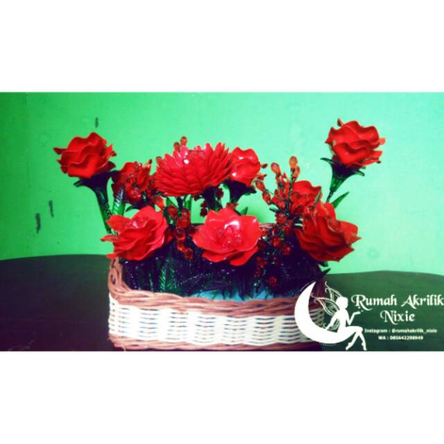 Jual Bunga Hias Akrilik (Mawar Rangkai) | Shopee Indonesia