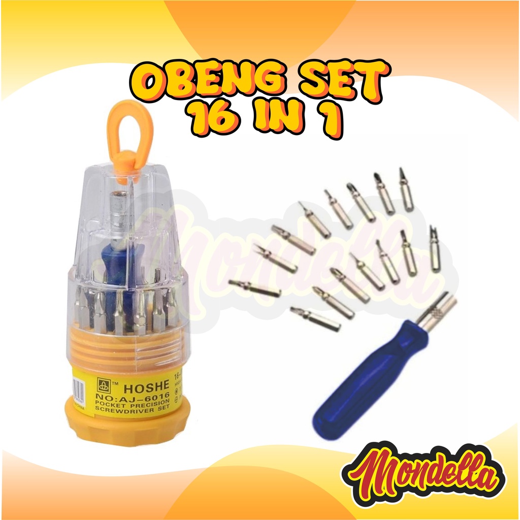 Jual Obeng Set 16 In 1 Mini Kepala Magnet Tools Sekrup Min Bunga Multi ...