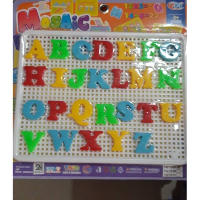 Jual Mainan Belajar Huruf Alphabet Tempel Angka / Mosaic ABCnan Belajar ...