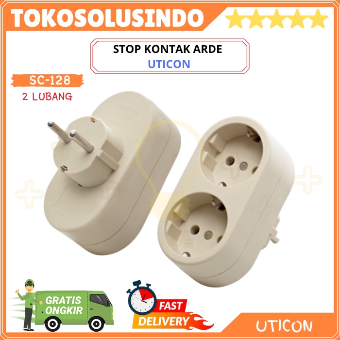 Jual Stop Kontak Uticon ARDE 2 Lubang (SC 128) / Colokan Listrik / Sambungan Listrik / Extension ...