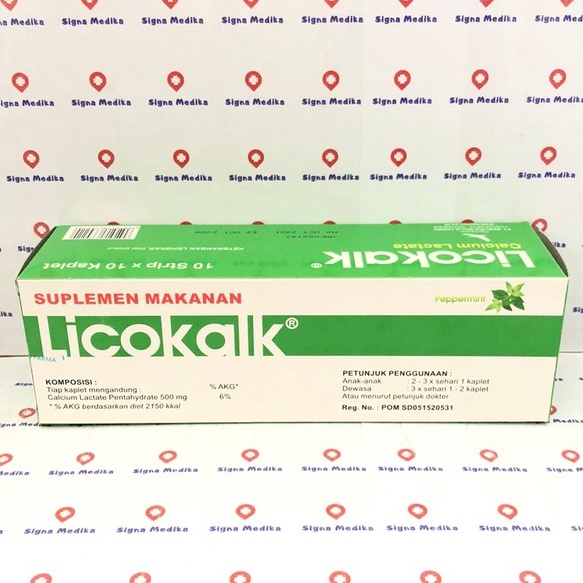 Jual Licokalk Box Isi 100 Tablet - Suplemen dan Vitamin Kalsium ...