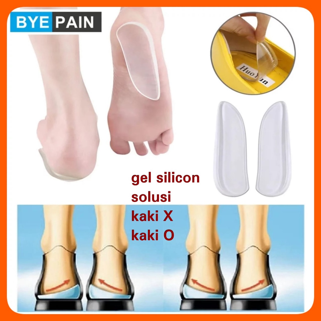 Jual SATU PASANG INSOLE SEPATU KAKI O DAN KAKI X GEL SILICON SEPATU ...