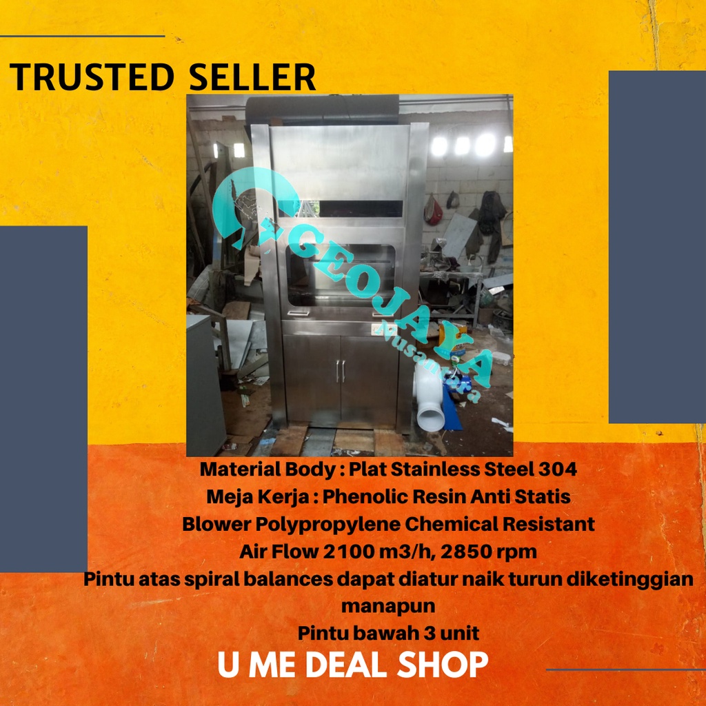 Jual Lemari Asam Fume Hood FULL STAINLESS 304-120x60x240 | Shopee Indonesia