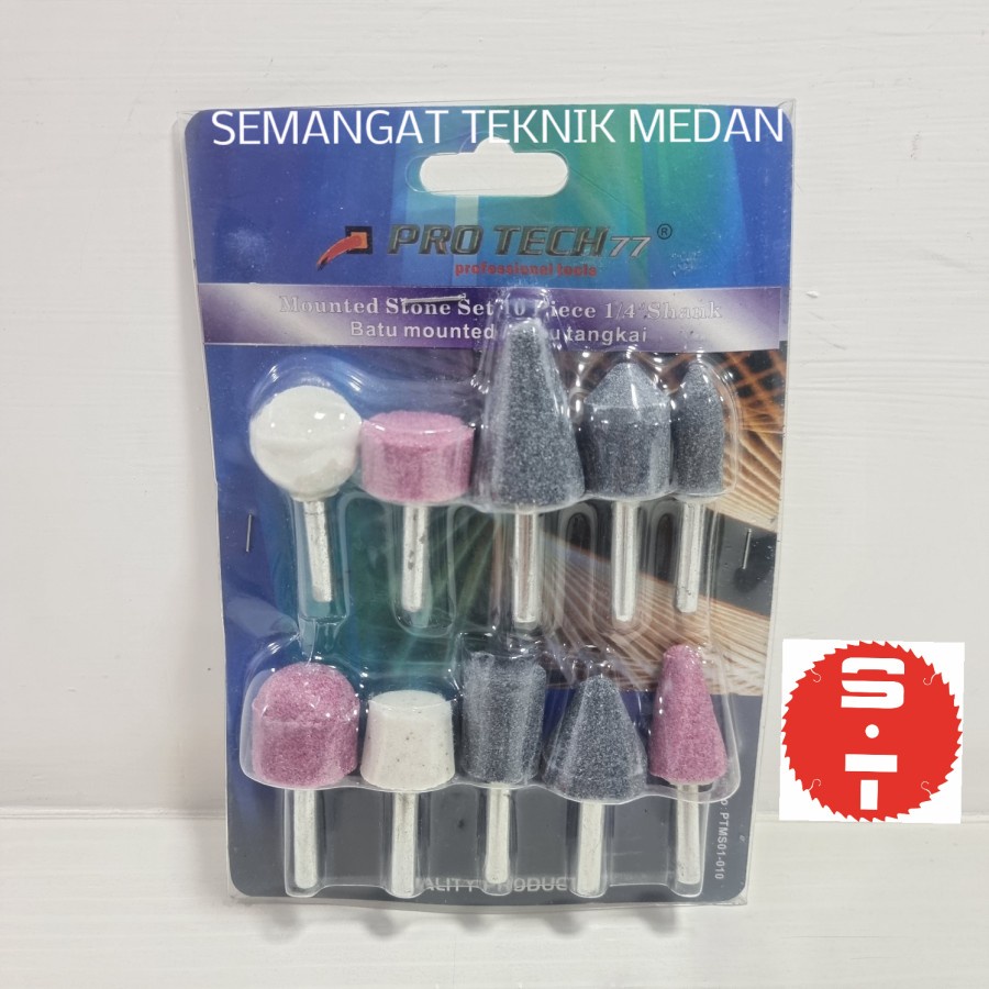 Jual MOUNTED STONE BATU GRENDA GERINDA BOTOL 10 PCS SET 1/4" 6MM ...