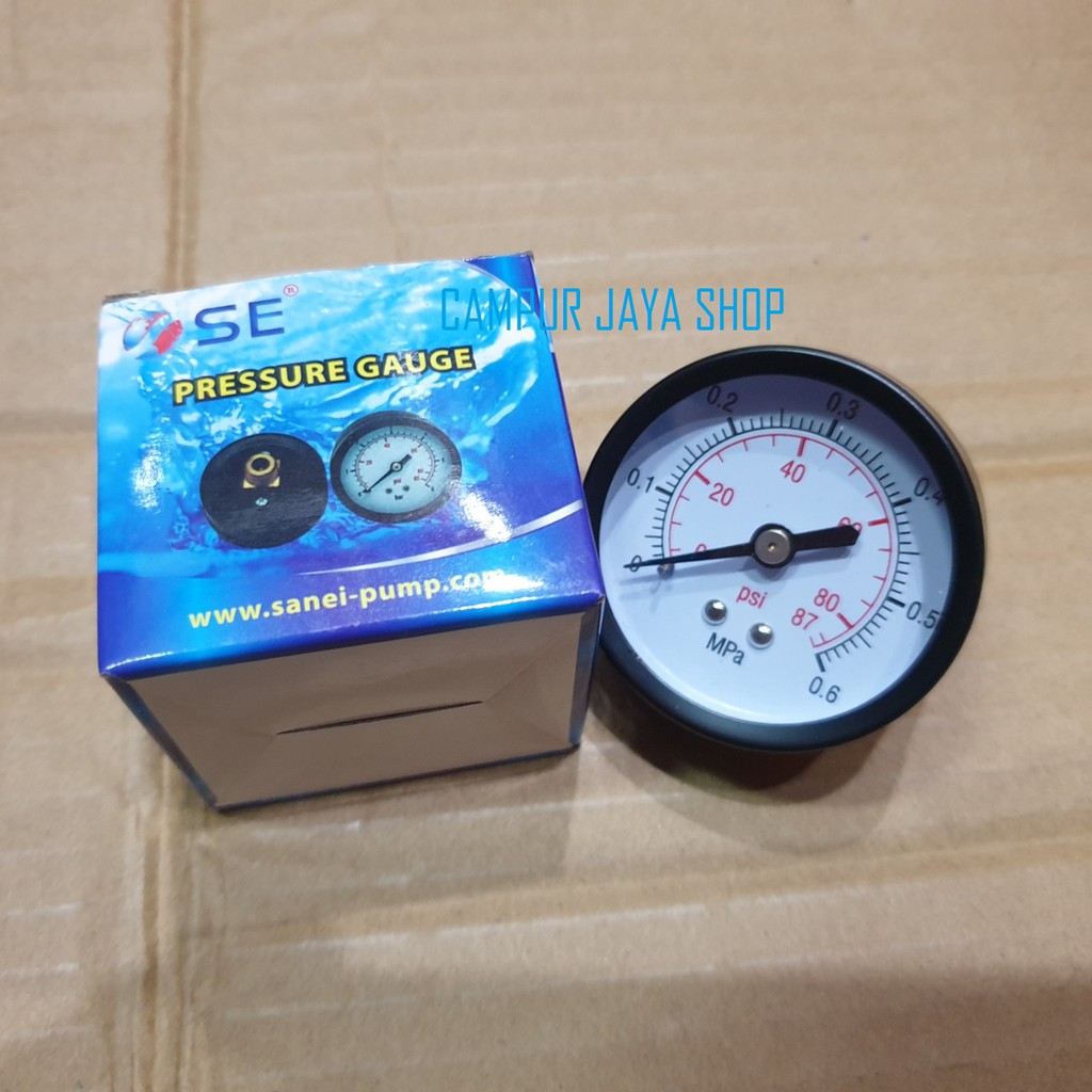 Jual ALAT UKUR TEKANAN POMPA AIR / PRESSURE GAUGE METER 3/8 MERK SAN-EI ...