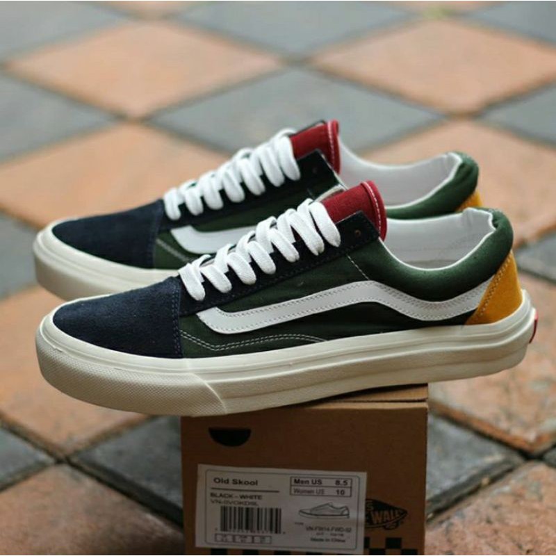 Jual Vans old skool vintage(navy,hijau,kuning,red) | Shopee Indonesia