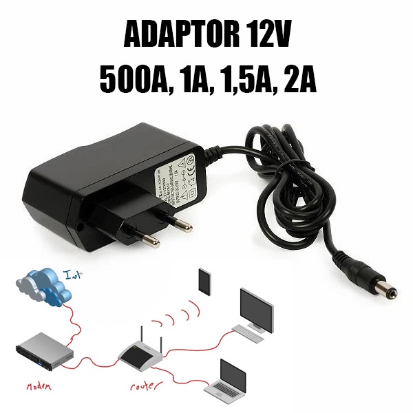 Jual ADAPTOR CCTV MODEM ROUTER ACCESS POINT DLL 12V 500A 1A 1,5A 2A ...