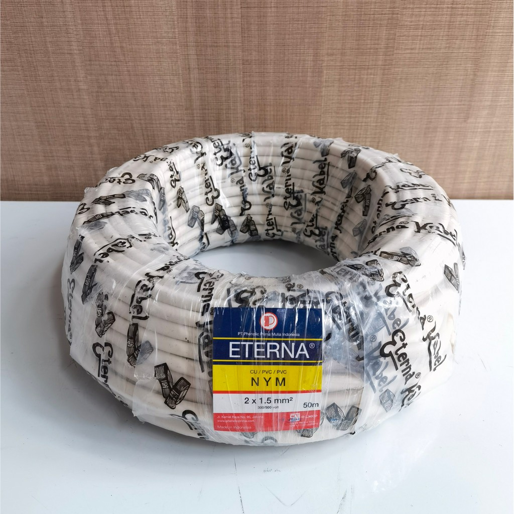 Jual Eterna Kabel Kawat Tembaga NYM 2x1.5 50M | Shopee Indonesia