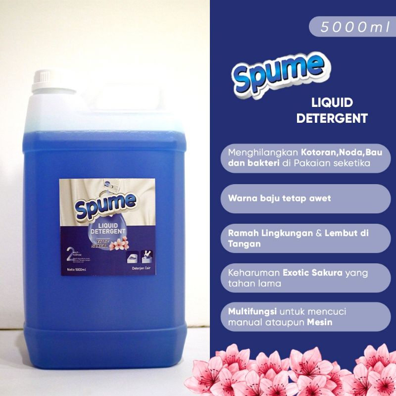 Jual Spume Liquid Detergent 5000ml deterjen cair pakaian laundry ...