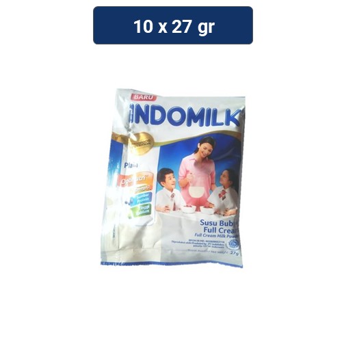 Jual Indomilk Susu Bubuk Full Cream Reguler Plain 10 x 27 gr | Shopee ...