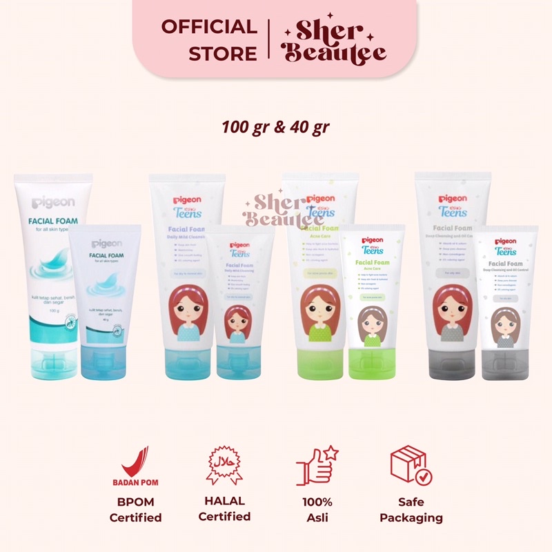Jual Pigeon Teens Facial Foam All Varian 40ml | 100ml | Shopee Indonesia