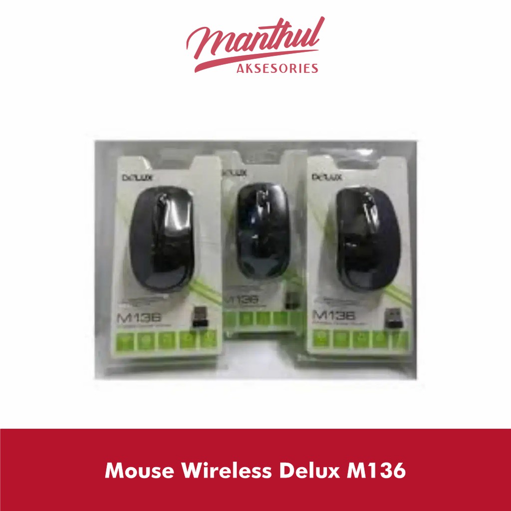 Jual Mouse Wireless Delux M136 Optical Wireless Mouse | Shopee Indonesia