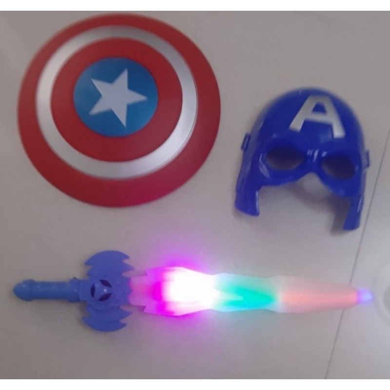 Jual mainan anak set komplit pedang topeng tameng kapten amerika pedang ...
