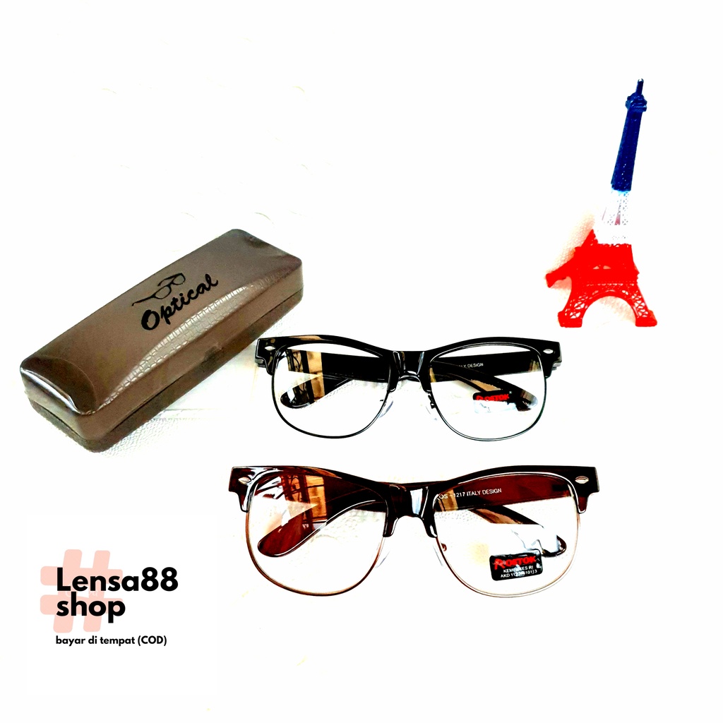 Jual kacamata pria dan wanita mata kucing model frame kaca bening+free ...