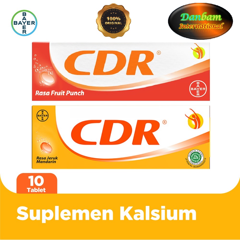 Jual CDR Suplemen Kalsium Rasa Jeruk / Fruit Punch 10 Tablet | Shopee ...