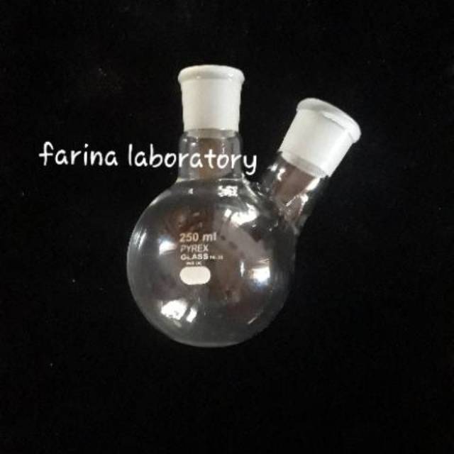 Jual Boiling Flask 2 Neck-Labu Didih 2 Leher 250ml Ns29/32 Alas Bulat ...