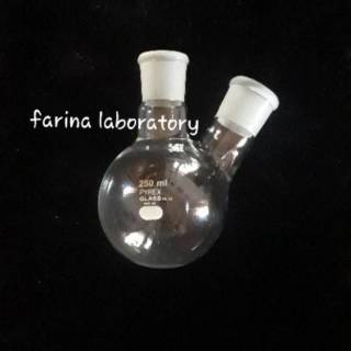 Jual Boiling Flask 2 Neck-Labu Didih 2 Leher 250ml Ns29/32 Alas Bulat ...