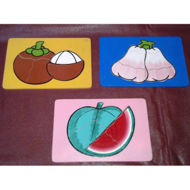 Jual JS Puzzle kayu buah buahan | Shopee Indonesia