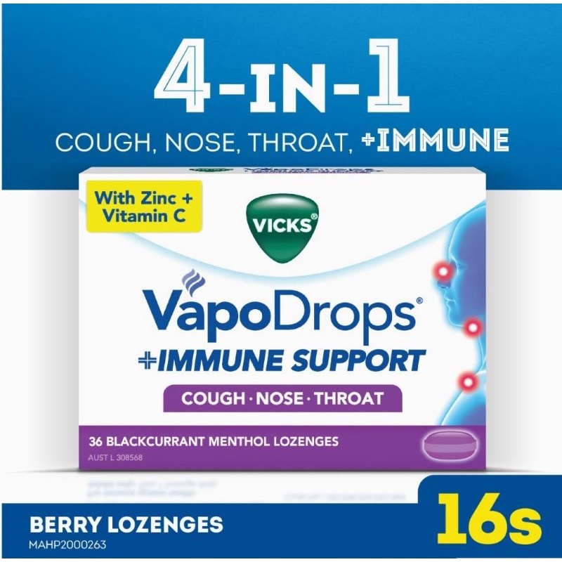 Jual Vicks Vapo Drops Immune Support Blackcurrant / Orange | Shopee ...