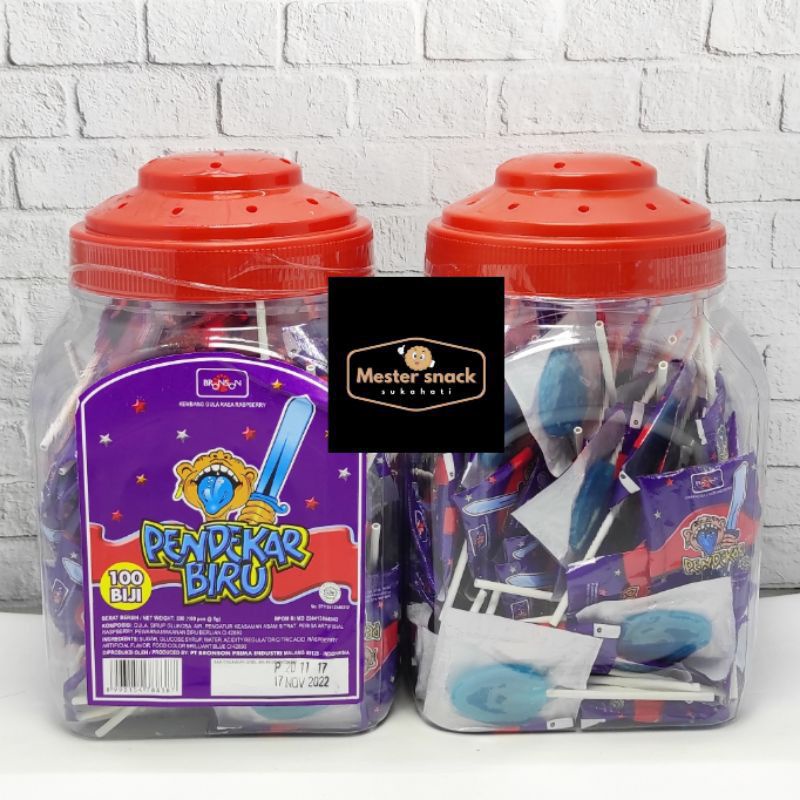 Jual Permen Pendekar Biru Toples 100 pcs (100×5gr) | Shopee Indonesia