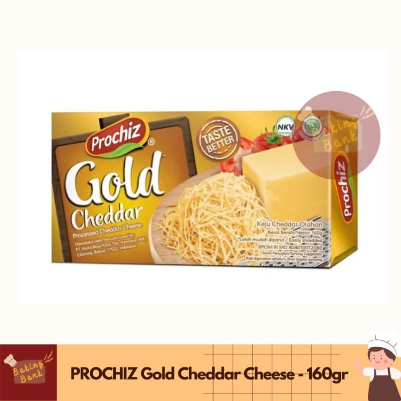 Jual PROCHIZ Keju Cheddar Keju Olahan PROCHIZ Gold Cheddar 160 gr ...