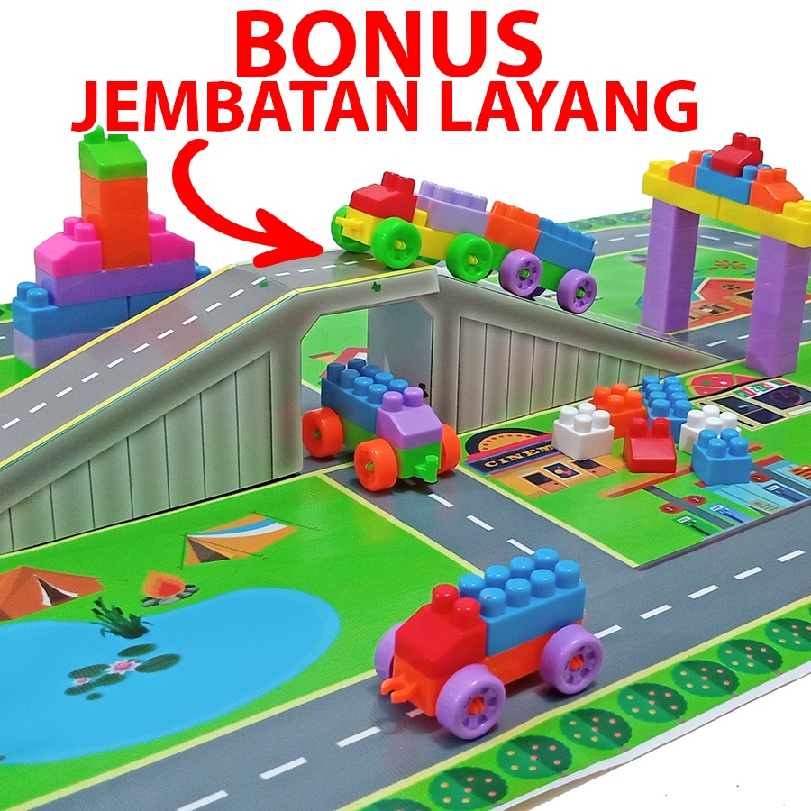 Jual Playmap Jalanan Building Block Anak Mainan Balok Susun BONUS Jembatan papermodel | Shopee ...