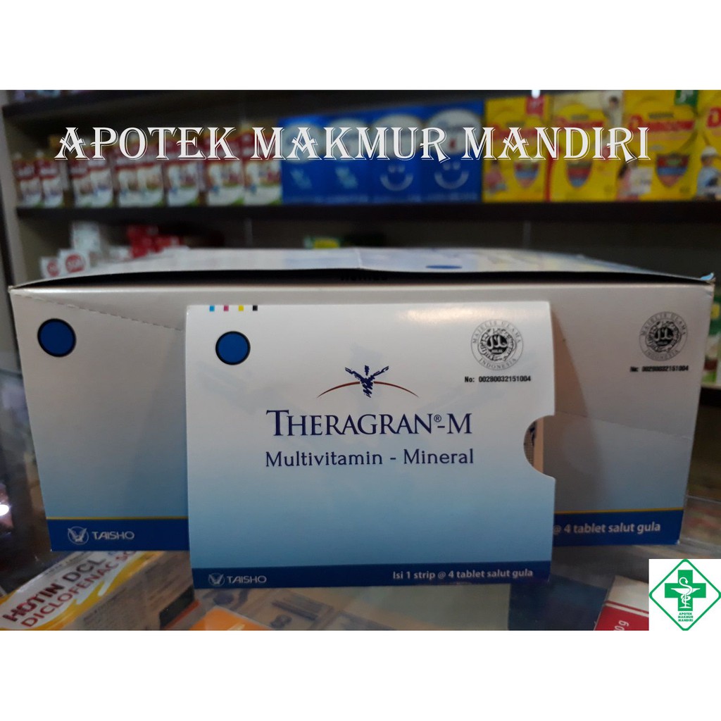 Jual Theragran Multivitamin-Mineral Isi 1 Strip @4 Tablet Salut Gula ...