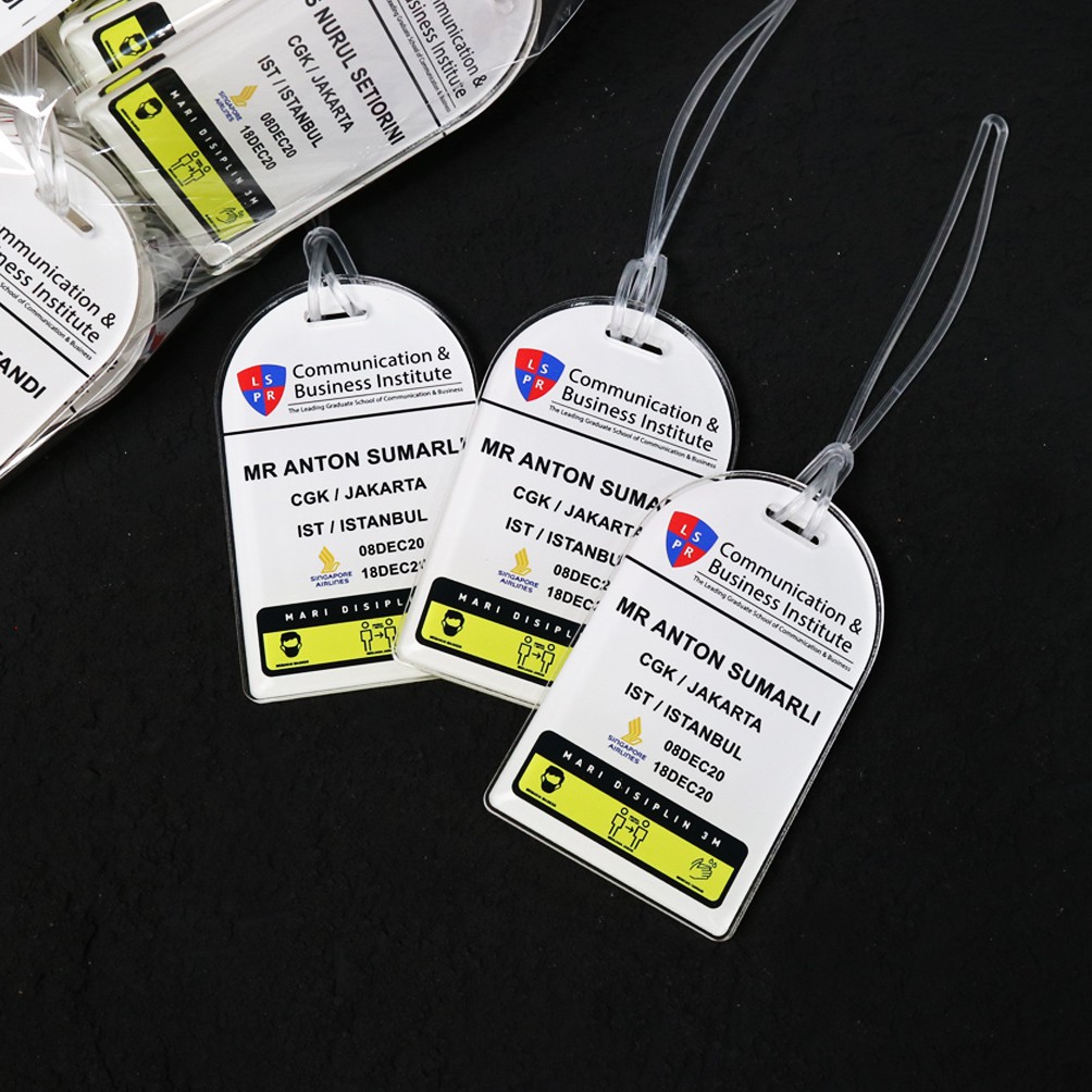 Jual Custom Luggage Bag Tag Akrilik | Label Nama Tas Koper Akrilik ...