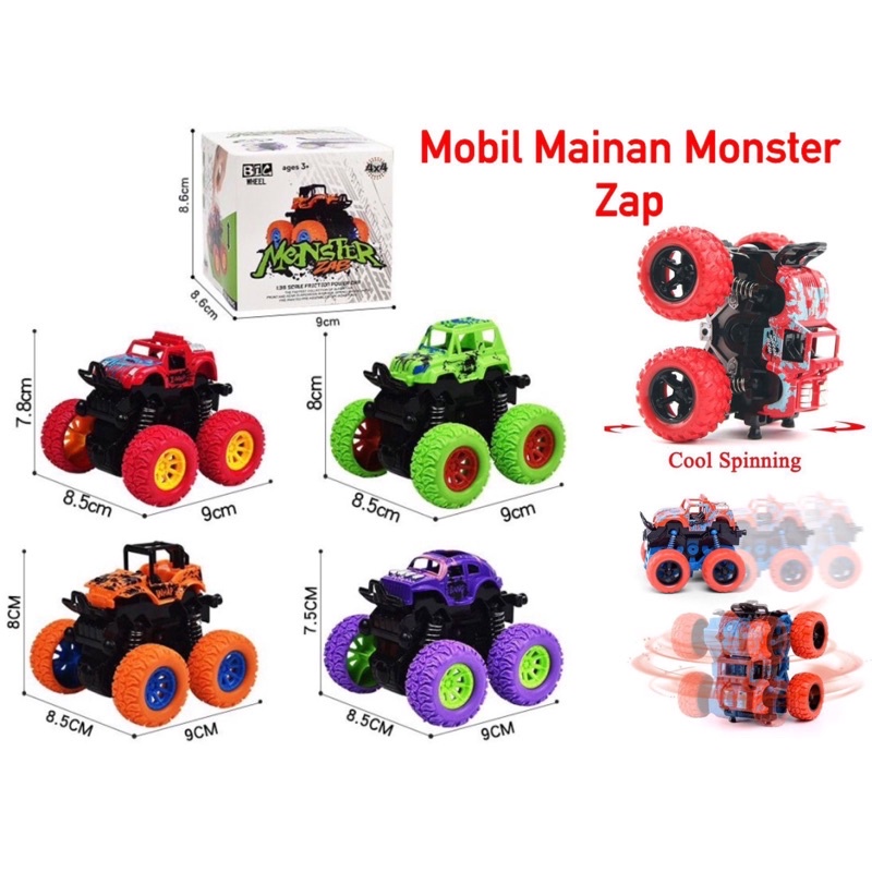 Jual Mobil Mainan Monster Truck Zap Mobil Zip Off Road 4 Drive | Shopee ...