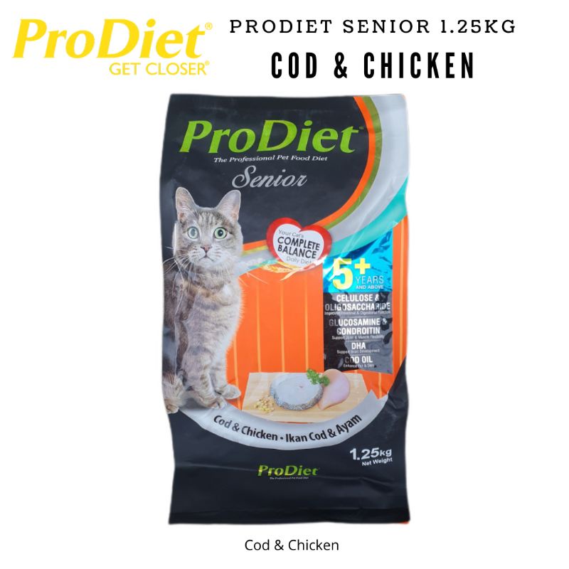 Jual ProDiet Senior 5+ Cod & Chicken 1.25kg - Makanan Kucing Tua 5 ...