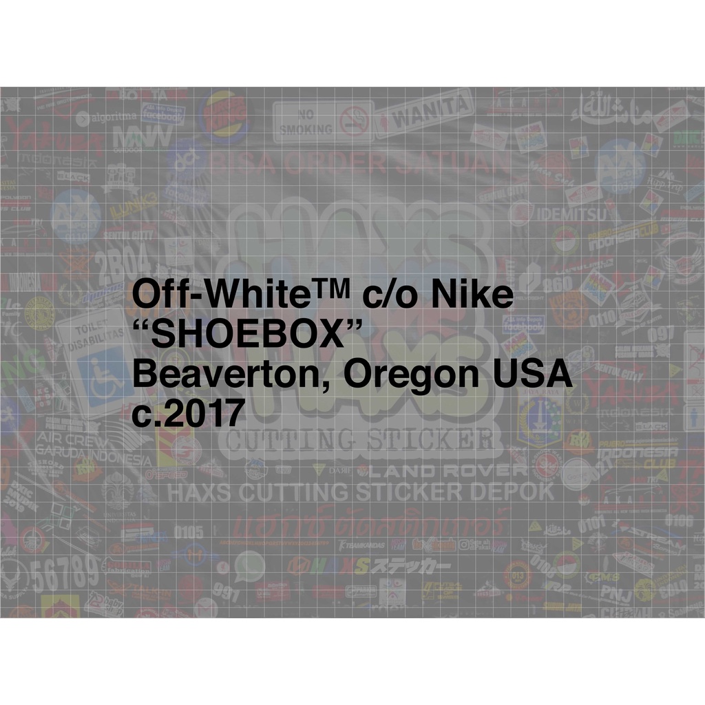 Jual Cutting Sticker SHOEBOX Off White Nike Text Uk 25 Cm Motor Mobil ...