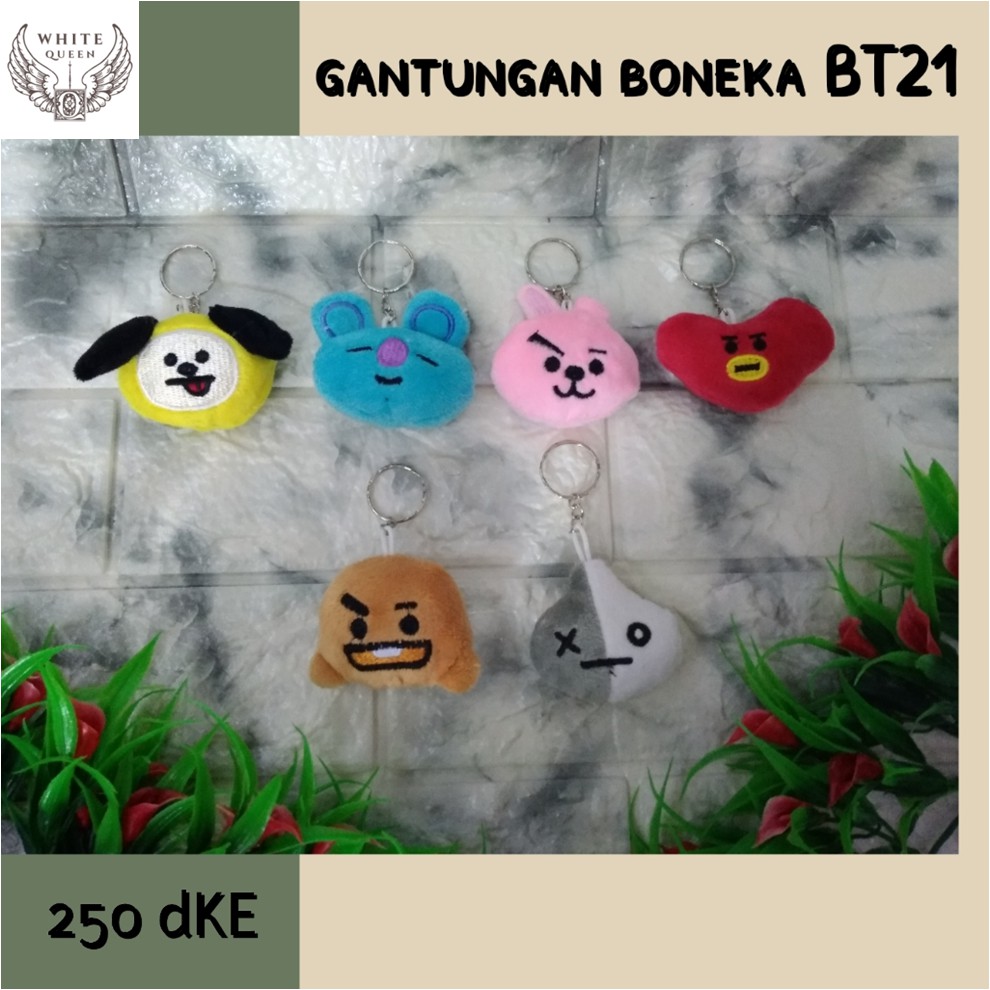 Jual Gantungan Kunci Boneka BT21 BTS Bahan Velboa Lembut Karakter Chimmy, Koya, Cooky, Tata ...