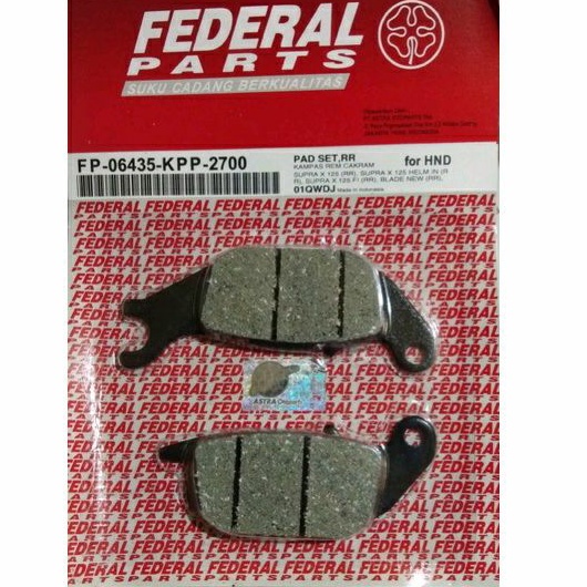 Jual KAMPAS REM CAKRAM BELAKANG SUPRA X 125 BLADE NEW DISC PAD FEDERAL ...
