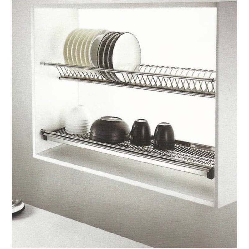 Jual dish rack rak piring gelas stainless kabinet dapur 80cm / rak ...