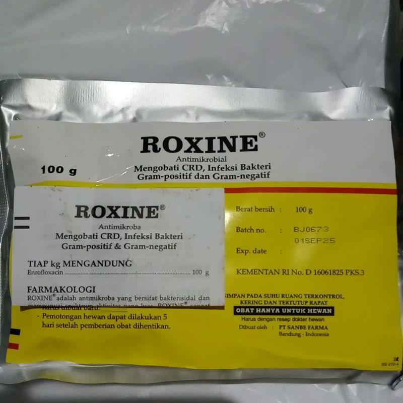 Jual ROXINE 100 g obat CDR/gangguan pernafasan dan pencernaan pada ...